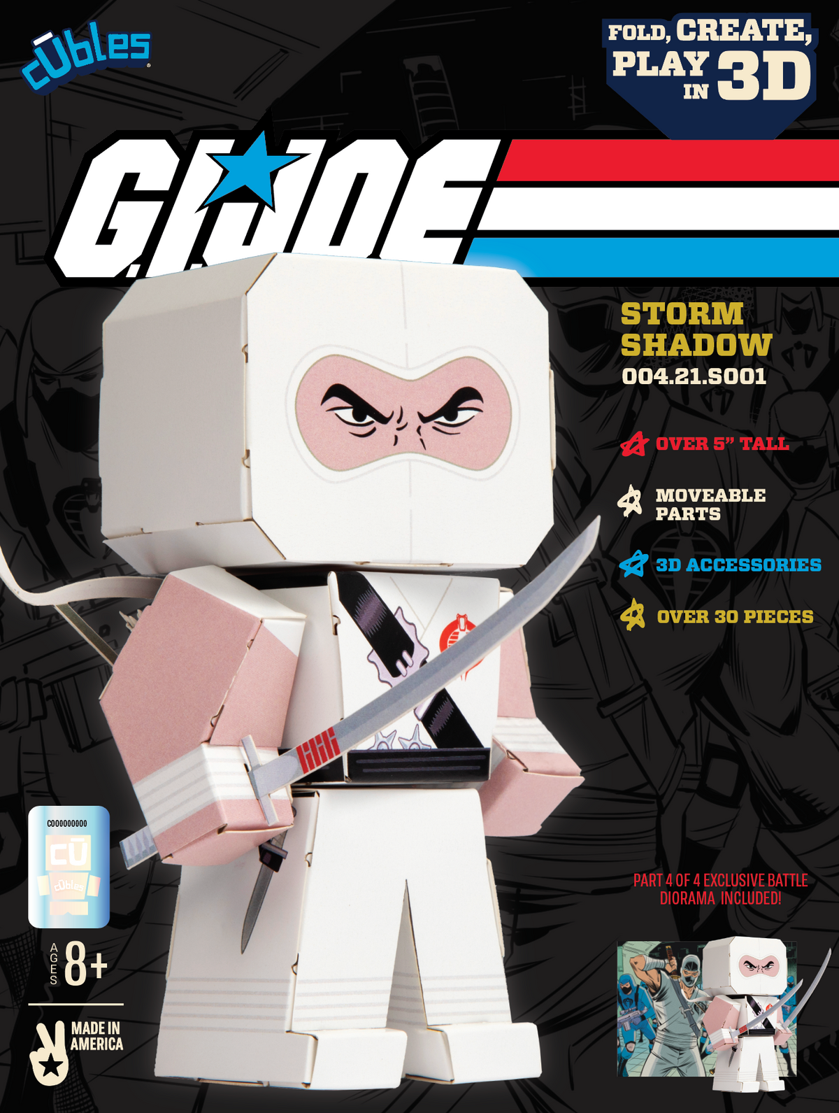 Cubles GI Joe Storm Shadow Papercraft Kit| St. Mark's Comics